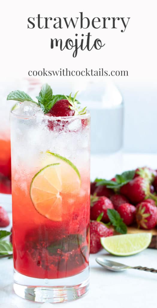 Strawberry Mojito Recipe with Fresh Strawberries! ~ Cooks with Cocktails